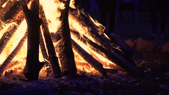 burning fire. Hot flames and sparks rise up, Stock Footage | VideoHive