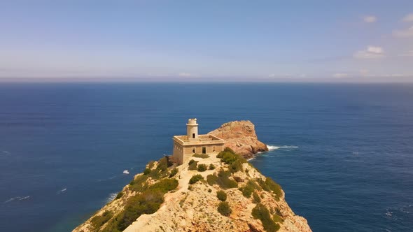 Punta Grossa lighthouse in Ibiza, Spain, Stock Footage | VideoHive