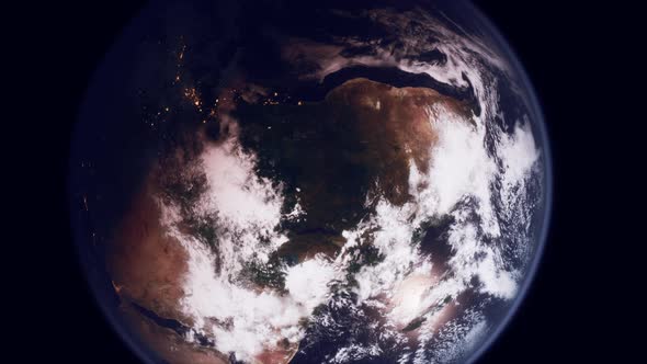 Planet Earth Globe View From Space Showing Realistic Earth Surface and ...