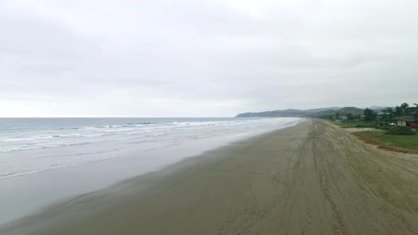 Idyllic Seascape With Long Sandy Shore And Cloudy Sky In La Curia ...