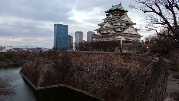 Osaka Feudal Castle Defence Wall Japan Timelapse, Stock Footage | VideoHive