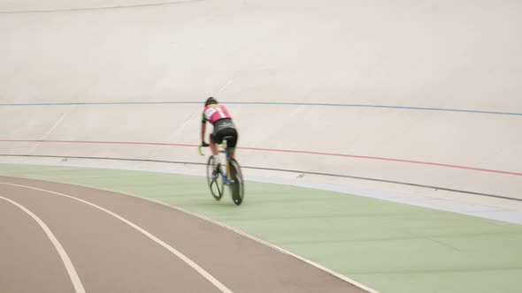Velodrome. Cycling track. Group of competitive cyclists racing on track ...