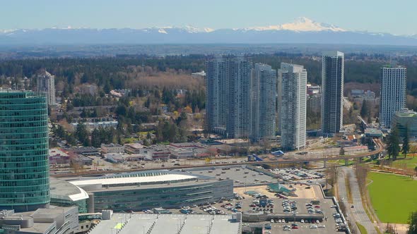 Stunning Aerial View of Surrey Central City Mall in BC Canada in HD on ...