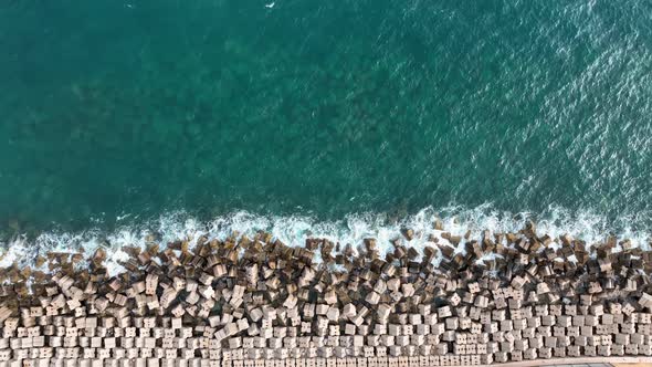 Waterfront texture aerial view 4 K Turkey Alanya, Stock Footage | VideoHive
