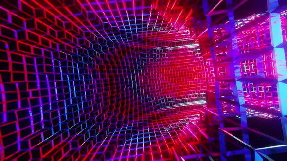 Red And Blue Police Colored Sci Fi Room Background Vj Loop 4K, Motion ...