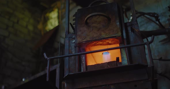 Modern Gas Furnace for Heating Metal Before Forging and Hammering ...