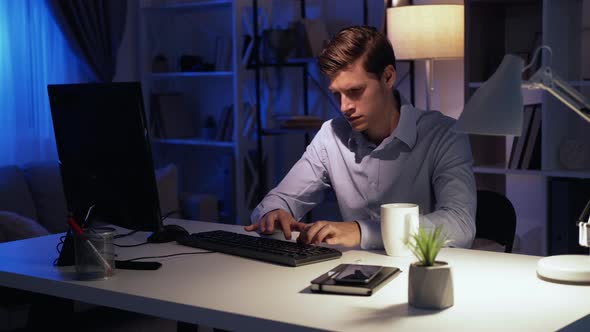 Online Work Busy Man Digital Technology Serious, Stock Footage | VideoHive