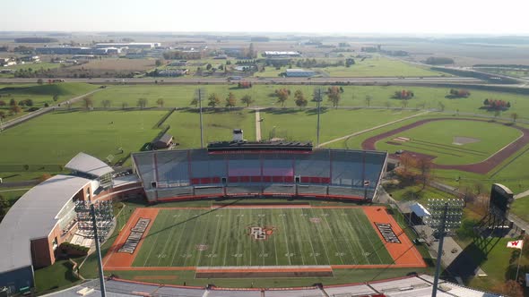 Bowling Green State University Doyt L. Perry football stadium side shot ...