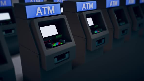 Automated Teller Machine Or Atms Together 4k, Motion Graphics | VideoHive