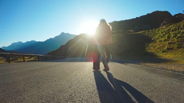Cinematic downhill longboard session, Stock Footage | VideoHive