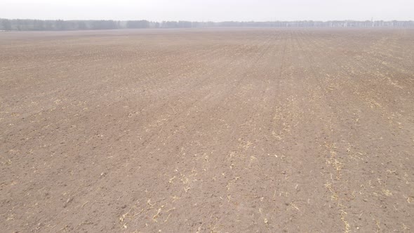 Empty Plowed Field in Autumn Aerial View, Stock Footage | VideoHive