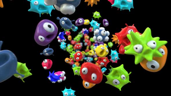 Microbes flying, Motion Graphics | VideoHive