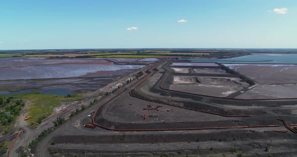 Tailing Dump and Lake in Industrial City Aerial Panorama View, Stock ...