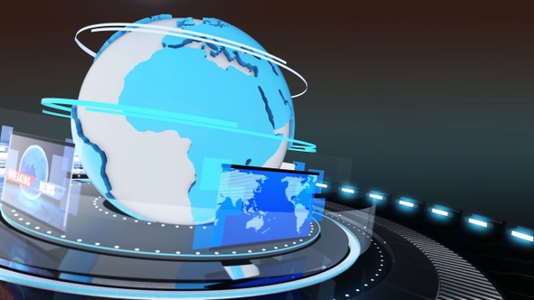 Broadcast News Intro, Light Blue Color Background 5, Motion Graphics