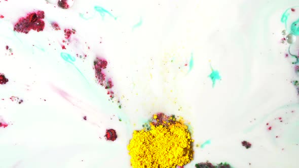 Colorful Powder Ink Flowing On Milk, Stock Footage | VideoHive