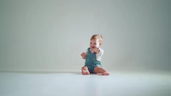 the baby is crawling. studio slow motion, Stock Footage | VideoHive