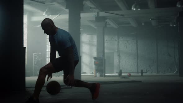 Basketball Player Bouncing Ball in Sport Club, Stock Footage | VideoHive