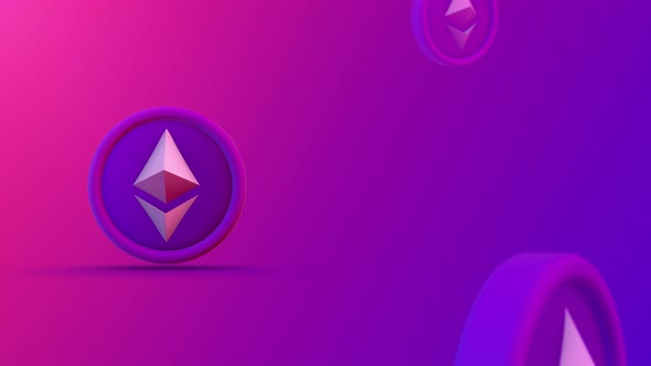 Ethereum Rotating Coins Looping Background 4K, Motion Graphics | VideoHive