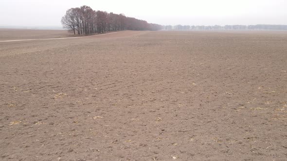 Empty Plowed Field in Autumn Aerial View, Stock Footage | VideoHive