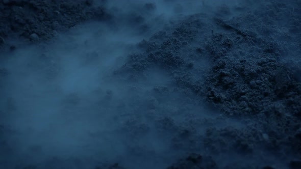 Strange Mist Moves Over The Ground In The Dark, Stock Footage | VideoHive