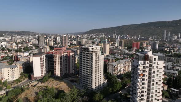Aerial view of Saburtalo district in Tbilisi, Georgia 2022 august ...