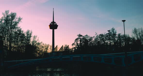 65. Day to night timelaps, Cologne Germany, Colonius Fernsehturm ...
