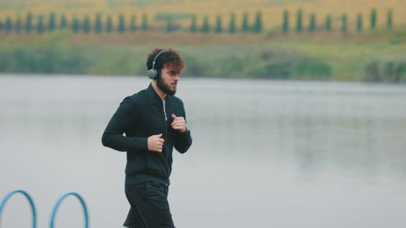 Running Man with Headphones, Stock Footage | VideoHive