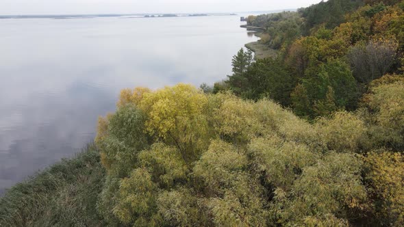 Aerial View of the Dnipro River - the Main River of Ukraine, Stock Footage