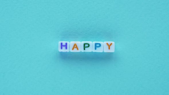 Happy Word Stop Motion Animation Gif Message, Stock Footage | VideoHive