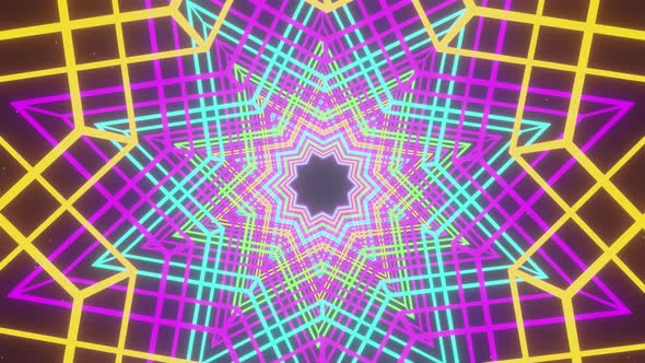 Colorful Wireframe Tunnel, Motion Graphics | VideoHive