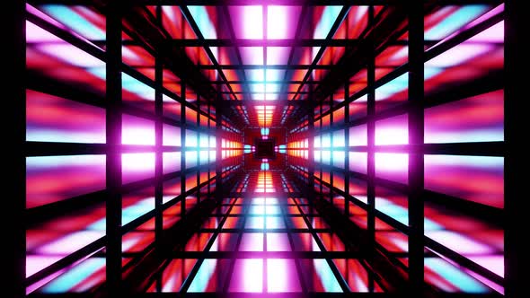 Bright Space Tunnel Mirror Room Background Vj Loop HD, Motion Graphics