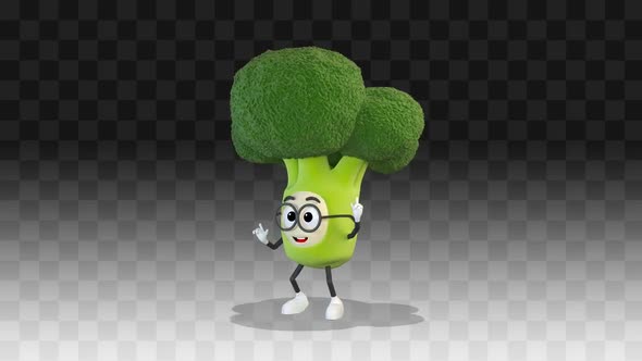 Broccoli Dancing A Funny Dance Around Him, Motion Graphics | VideoHive