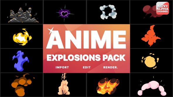 Anime Explosions Pack | Motion Graphics, Motion Graphics | VideoHive