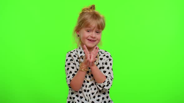 Sneaky Playful Blonde Child Girl Conspiring Scheming Thinking Over ...