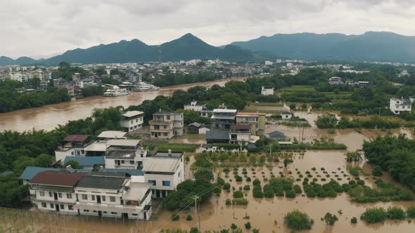 Water Damage to Buildings in Guilin, China, Heavy Rain Consequences ...