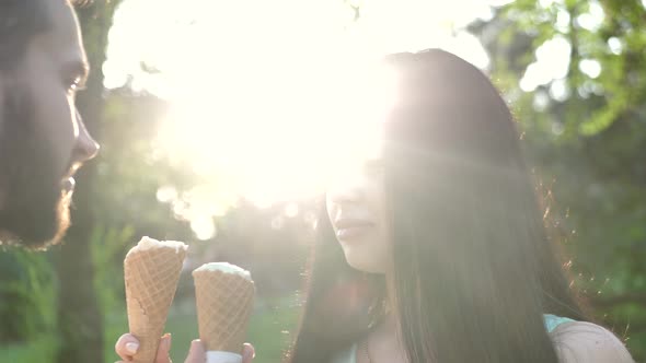 Couple in Love Eating Ice Cream, Stock Footage | VideoHive