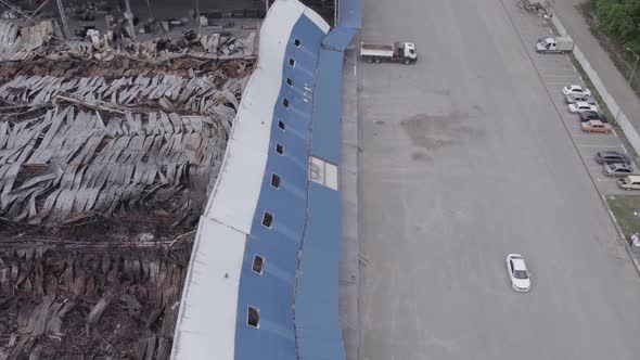 Bucha Ukraine Warehouse Destroyed By War, Stock Footage | VideoHive