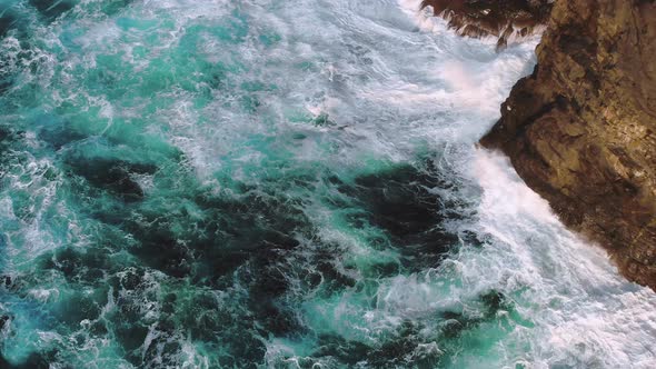 Wild Ocean Water From Above at the West Coast of Ireland, Stock Footage
