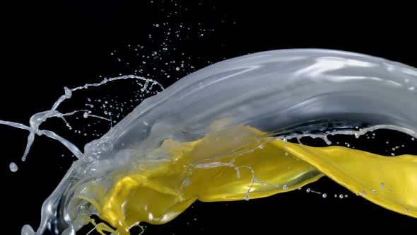 Gold ans sliver liquid splash, Slow Motion, Stock Footage | VideoHive