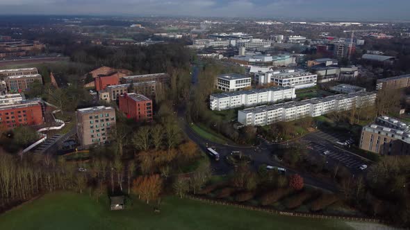 University of Warwick Aerial View Winter 2020 Editorial, Stock Footage