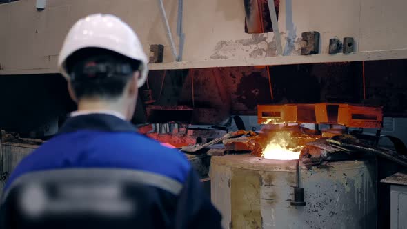 The Engineer Controls the Operation of Furnaces for Melting Metal ...