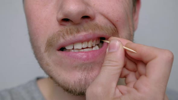 Man Using Toothpick, Stock Footage | VideoHive