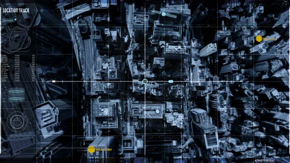 Spy Tracking Computer Scans And Marks Objectives In Modern City Mission ...