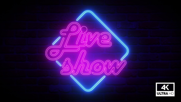 Live Show Neon Sign Animation Background, Motion Graphics | VideoHive
