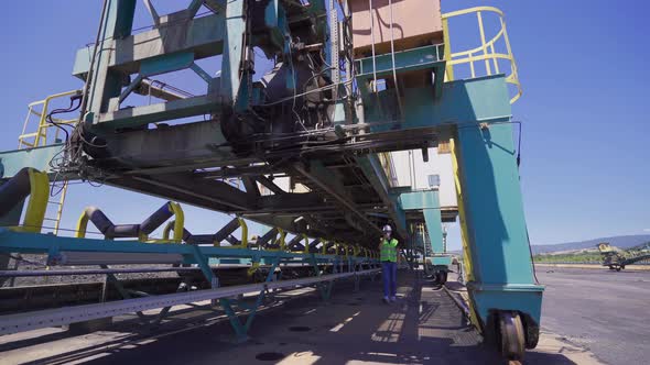 Stacking coal in power generation plant., Stock Footage | VideoHive