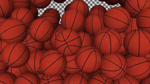 Basketball Ball Transition With Alpha Channel Falling Balls Fill Screen ...