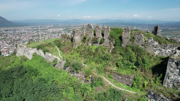 The Khust Castle in Transcarpathia Aerial View Western Ukraine, Stock ...