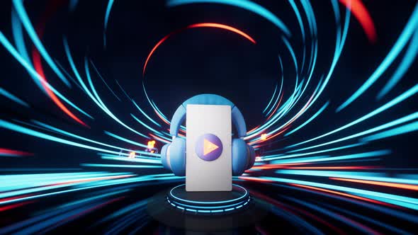 Earphone and mobile phone, Motion Graphics | VideoHive