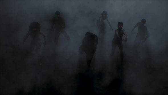 Group of Scary Attacking Zombies, Motion Graphics | VideoHive