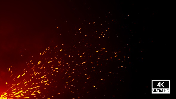 Flying Fire Embers Particles 4K Background Video Footage V1, Motion ...